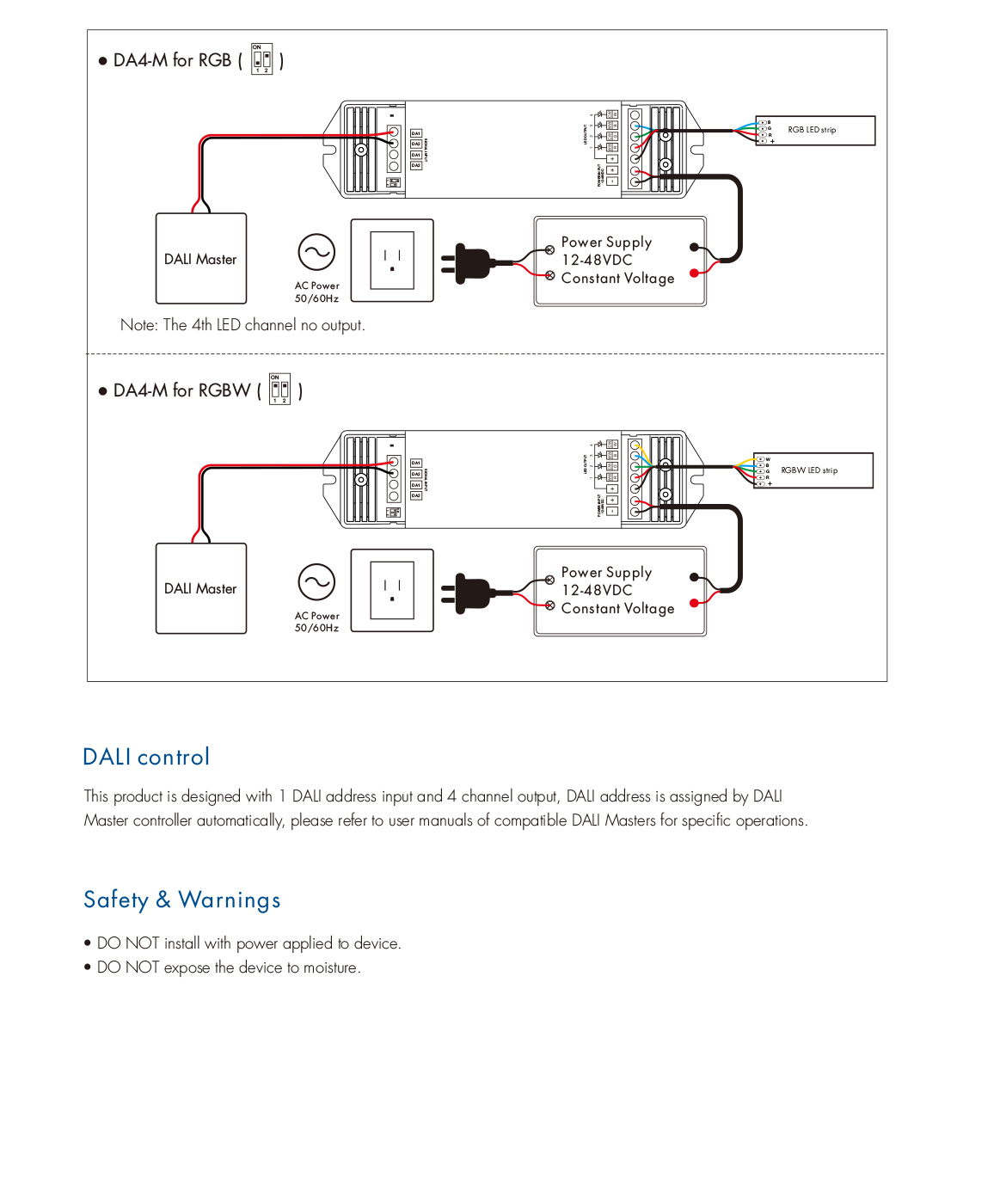 4 Channel Constant Voltage DALI LED Dimmer