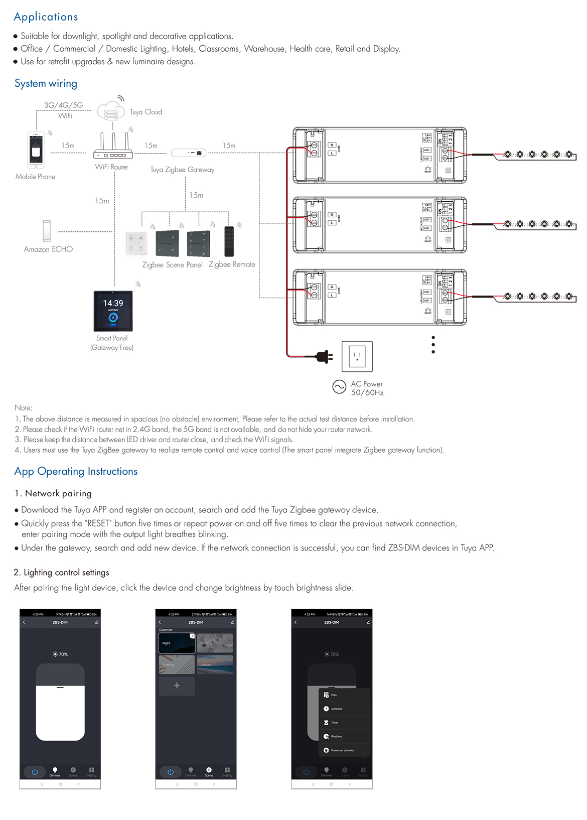 3-24VDC 1CH*(350-700mA) 12W Zigbee Constant Current LED Driver PB-12A-L(WZS)