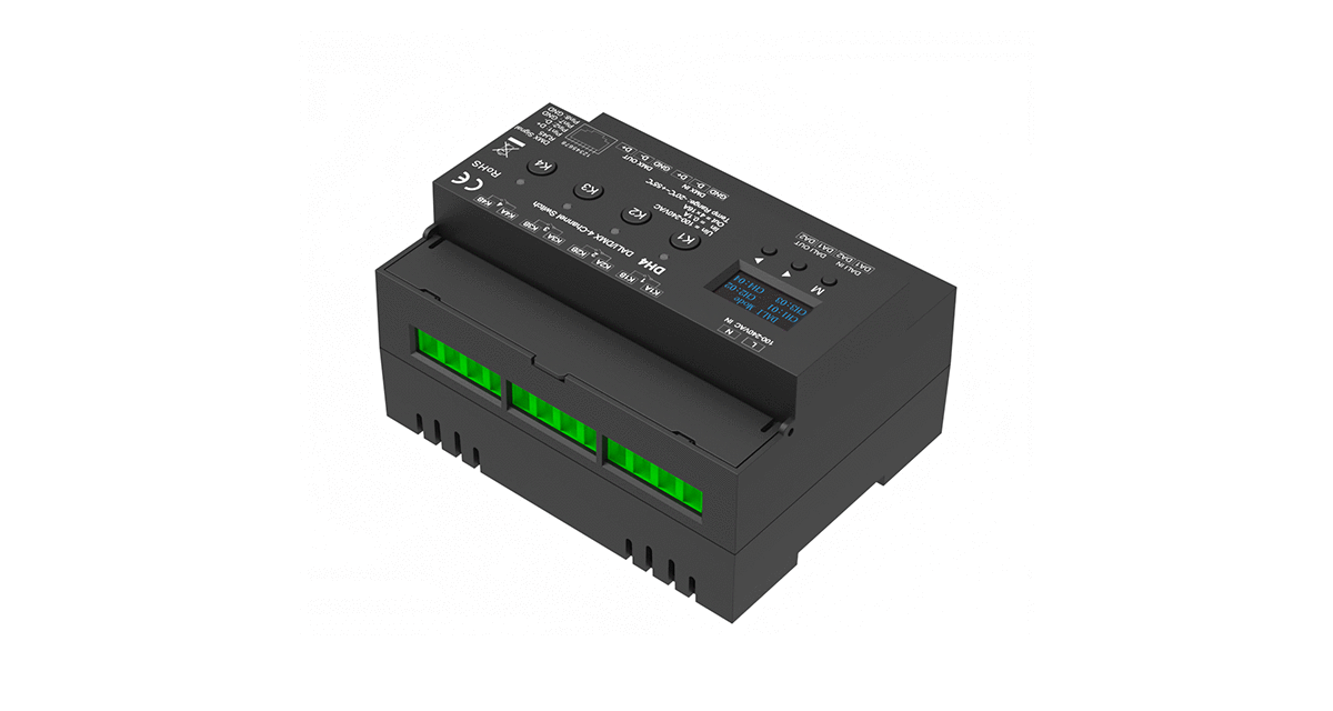 100-240VAC 4CH*16A DALI/DMX 4-Channel Relay Unit DH4